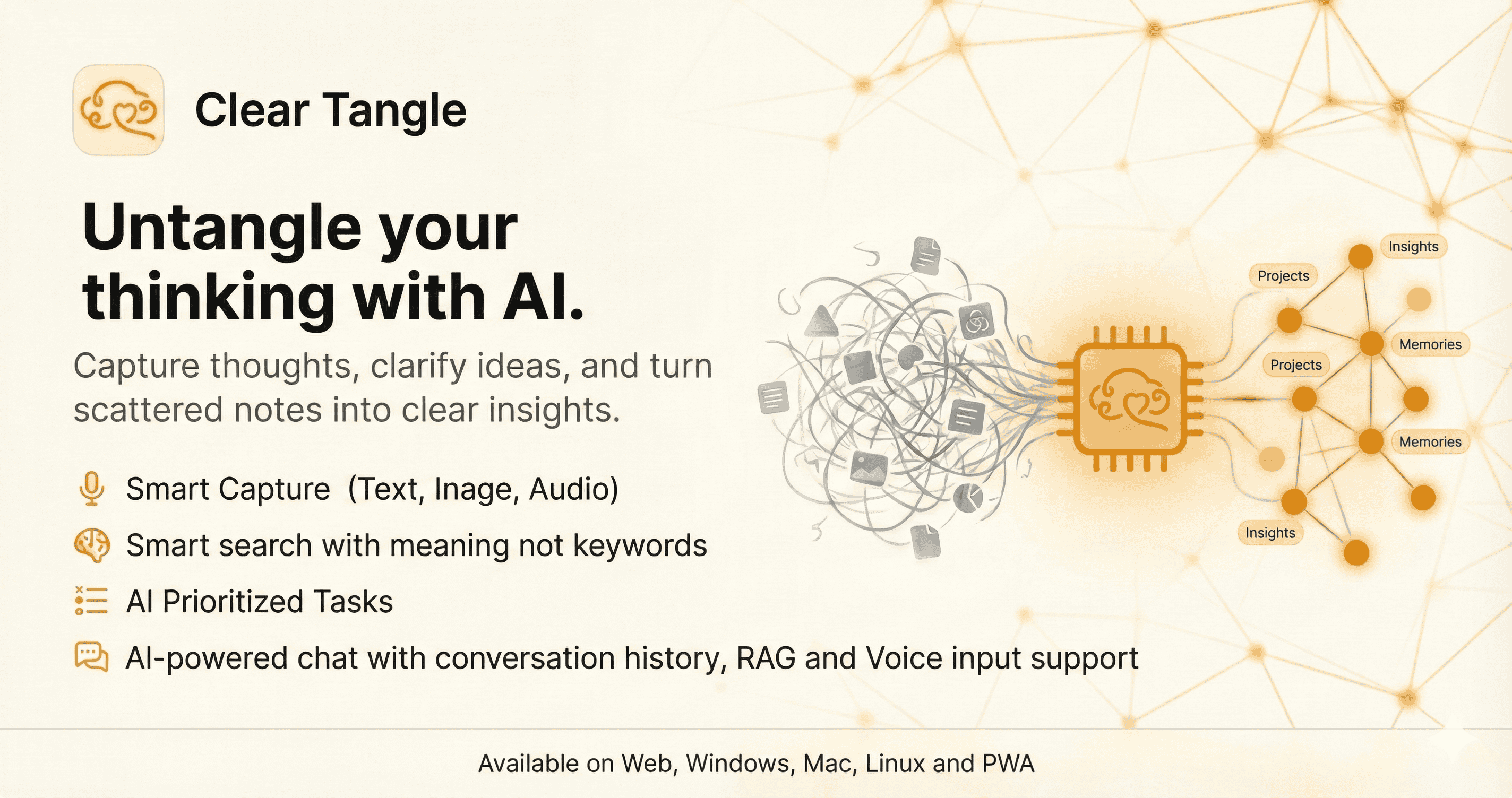 Clear Tangle | AI Brain App - Smart Task Planner & Knowledge Base